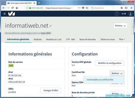 Enable Ssl On Your Ovh Web Hosting Web Tutorials Informatiweb