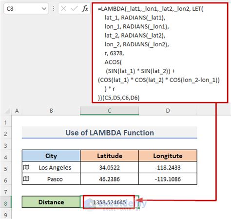 How To Calculate The Distance Between Two Cities In Excel 5 Methods Exceldemy