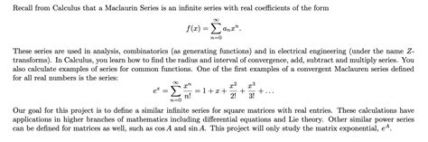 solved f x ∑n 0∞anxn these series are used in analysis