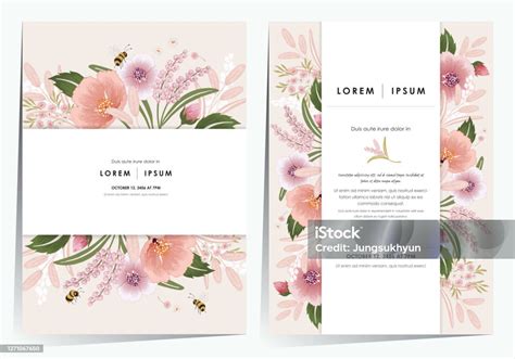 웨딩 기념일 생일 및 파티를위한 아름다운 꽃 프레임 세트의 벡터 일러스트 0명에 대한 스톡 벡터 아트 및 기타 이미지 0명