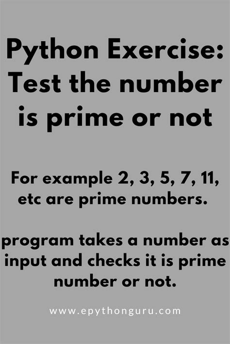 Python Exercise Test The Number Is Prime Or Not Python Python