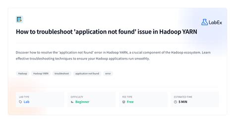 How To Troubleshoot Application Not Found Issue In Hadoop Yarn Labex