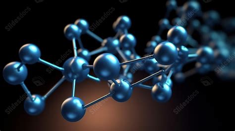 Biological Structure Of Peptide Molecule In Blue Color 3d X Ray Photo Powerpoint Background For