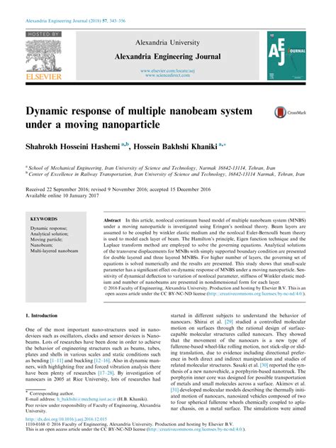 Pdf Dynamic Response Of Multiple Nanobeam System Under A Moving