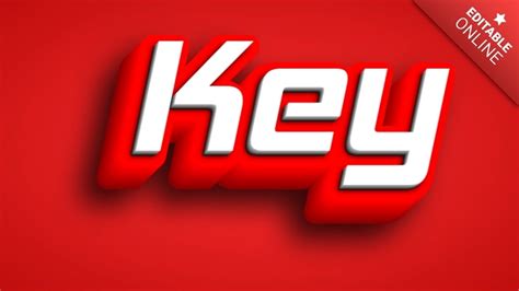 Key Red 3d Text Effect Generator