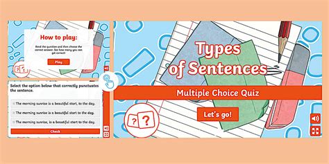Sixth Grade Types Of Sentences Interactive Quiz Twinkl