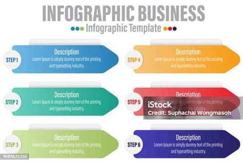 6단계 단계 로드맵 옵션 이정표 타임라인 프로세스 또는 워크플로가 포함된 6개의 옵션 종이 메모 모양 요소 비즈니스 데이터 시각화 프레젠테이션을 위한 창의적인 단계 인포