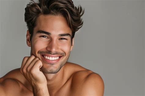 Premium Photo Confident Shirtless Man Smiling