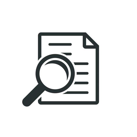 Scrutiny Document Plan Icon In Flat Style Review Statement Vector