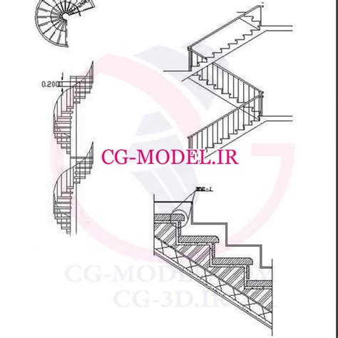 پله ساده و گرد برای اتوکد سی جی مدل گرافیک معماری ندا متین مدل و اموزش