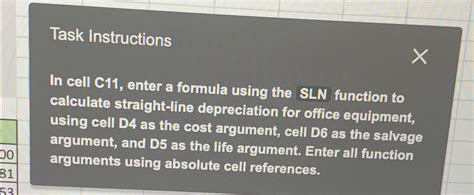 solved task instructionsin cell c11 ﻿enter a formula using
