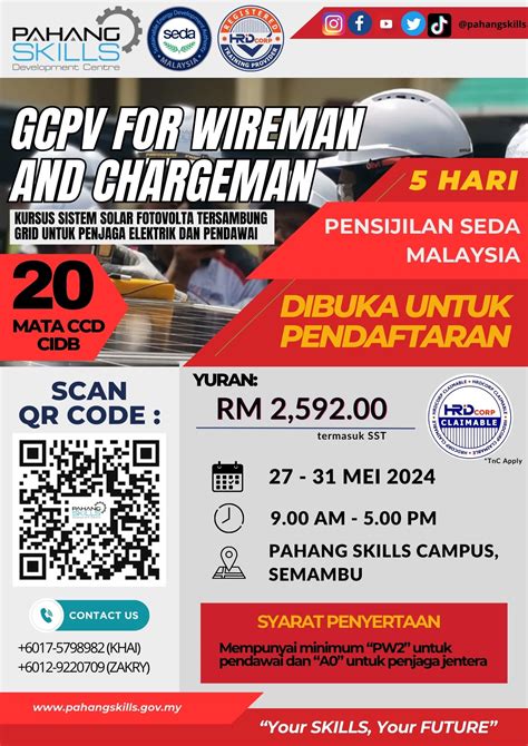 Seda Malaysia Grid Connected Photovoltaic Gcpv Systems Course For Wireman And Chargeman