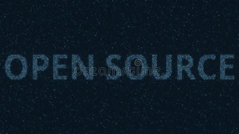 open source text consisting of many symbols on computer monitor 3d