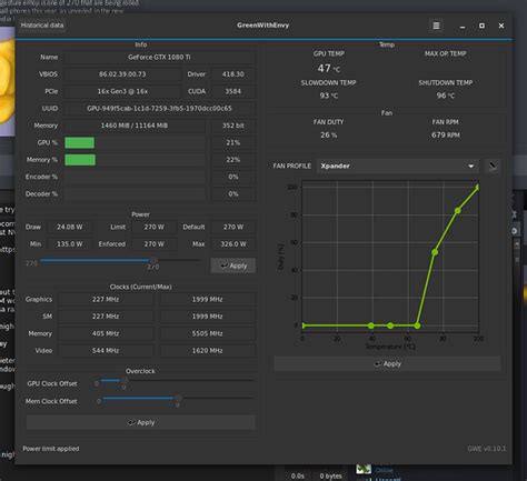GreenWithEnvy A Linux NVIDIA GPU OC Utility Available On Flatpak GPU Level Techs Forums