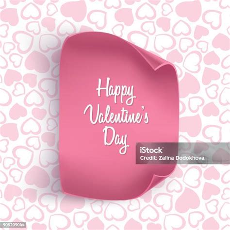 원활한 심장와 현실적인 종이 발렌타인 카드 배경 벡터 일러스트입니다 벽지 전단지 포스터 안내 책자 표지에 대 한 그림 감정에 대한 스톡 벡터 아트 및 기타 이미지 Istock