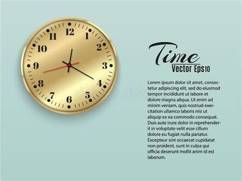 Wall Clock Office Template Design In Vector Closeup The Layout For Branding And Advertising