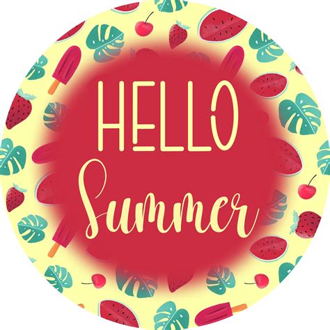 Hello Summer Watermelon Round Rcl Signs And More