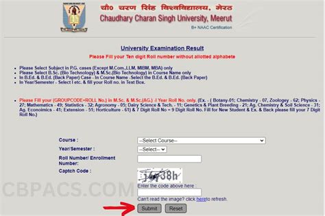 CCS University Result रजलट लक BA BSc BCom Regular Private Back