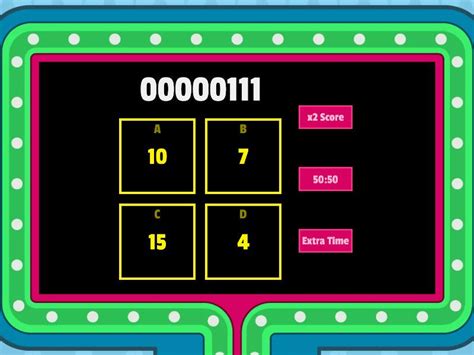 Binary To Denary Conversion Gameshow Quiz