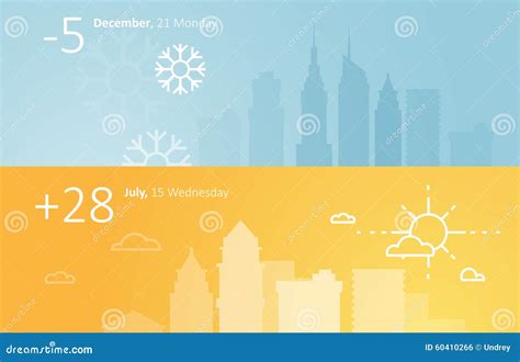 Weather Widgets Ui And Ux Blurred Kit Vector Illustration 66392770
