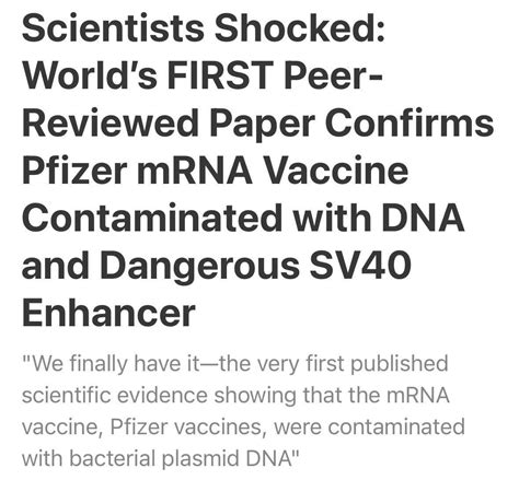 Ohio Stands Up More Of What We Already Expected Pfizers Mrna Shot Loaded With Dna And Sv40