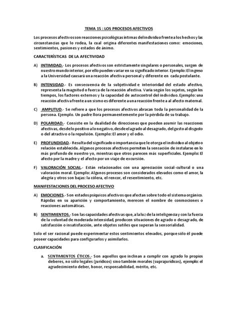 Tema 15 Procesos Afectivos Descargar Gratis Pdf Las Emociones Aprendizaje
