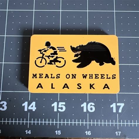Alaska Meals On Wheels Magnet Cyclist And Bear Ebay