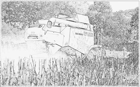 12 Divertir Coloriage Moissonneuse Batteuse Photos Idee De Coloriage