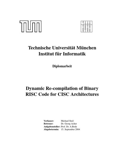 Dynamic Re Compilation Of Binary Risc Code For Cisc Architectures Pdf