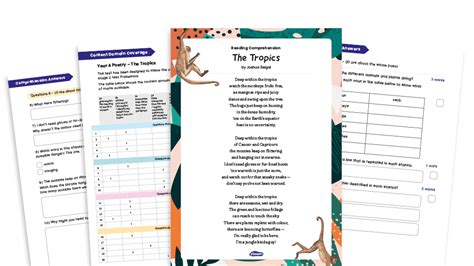 Year 4 Fiction Reading Comprehension Worksheets With Ks2 Content Domain Coverage Sheet The