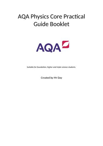 Aqa Gcse Physics Core Practical Booklet Teaching Resources