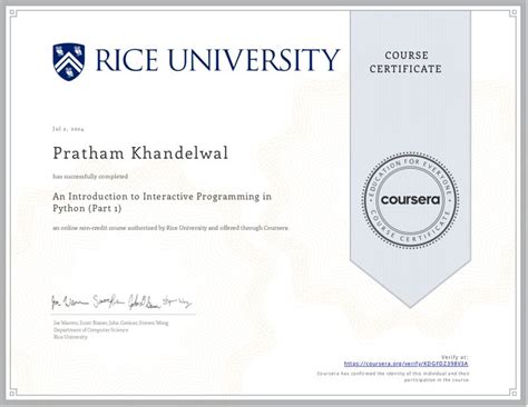 Pratham Khandelwal On Linkedin Python Programming Coursera