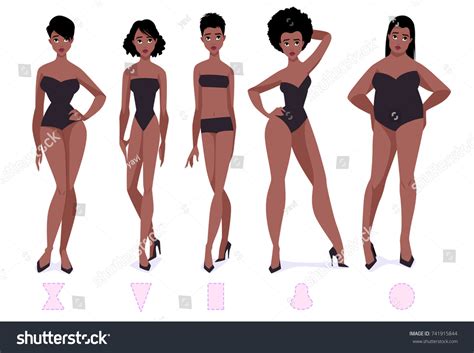Set Female Body Shape Types Five Stock Vektorgrafik Lizenzfrei 741915844 Shutterstock