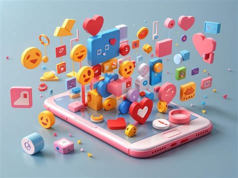 Premium Photo 3d Online Social Media Communication Platform Concept