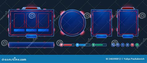 Space Stream Overlay Game Twitch Ui Frame Border Stock Illustration Illustration Of