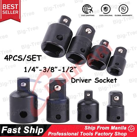 4pcs 1 4 3 8 1 2 Drive Socket Adapter Converter Reducer Air Impact