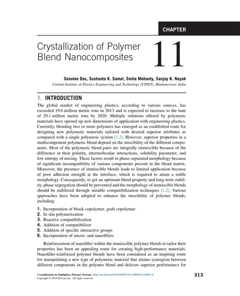 Pdf Crystallization Of Polymer Blend Nanocomposites