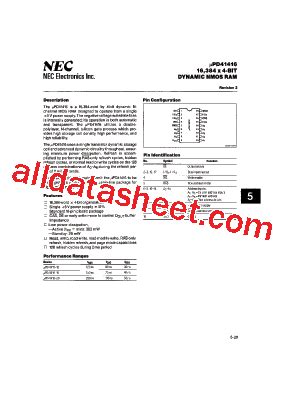 UPD41416 Datasheet PDF NEC