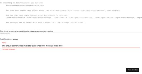 error message force codesandbox