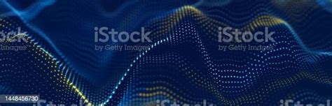 빅 데이터 스트림 정보 기술 배경입니다 점으로 구성된 동적 웨이브 배경입니다 3d 0명에 대한 스톡 사진 및 기타 이미지 0