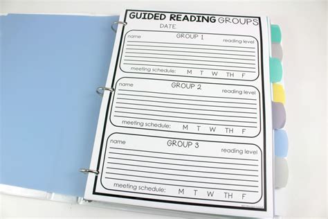 Guided Reading Teacher Binder Tunstalls Teaching
