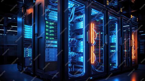Premium Ai Image Server Rack Filled With Glowing Leds Representing A