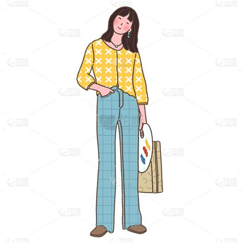 手绘风 人物插画 女孩