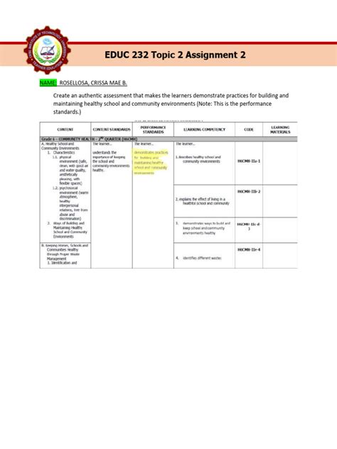 Topic 2 Assignment 2 Authentic Assessment Download Free Pdf