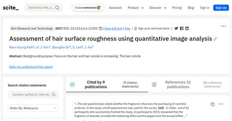 Assessment Of Hair Surface Roughness Using Quantitative Image Analysis [scite Report]