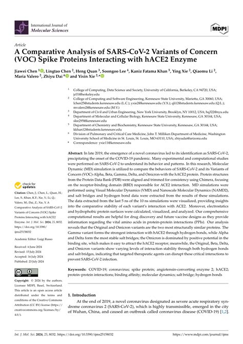 Pdf A Comparative Analysis Of Sars Cov 2 Variants Of Concern Voc Spike Proteins Interacting