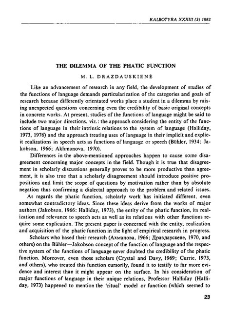 Pdf The Dilemma Of The Phatic Function
