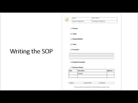 Guidance To Writing A Standard Operating Procedure SOP How To Write