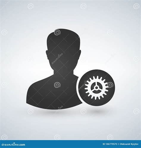 User Settings Gear Flat Icon Flat Icon Style For Application Design Stock Illustration