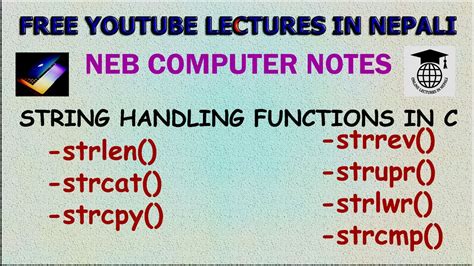 String Handling Function In Cneb 11 Computer Notes Unit 5 Youtube
